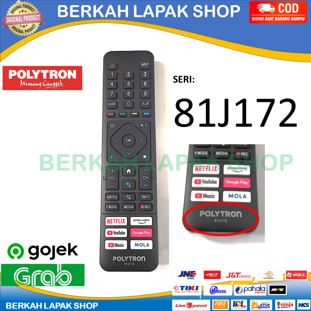 Jual remote tv polytron smart tv 81J172 asli original | Shopee Indonesia