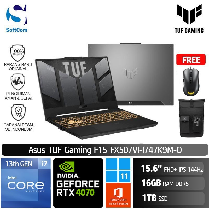 Jual Asus TUF F15 FX507VI I747K9M i7 13620H/16GB/1TB/RTX4070 8GB/W11 ...