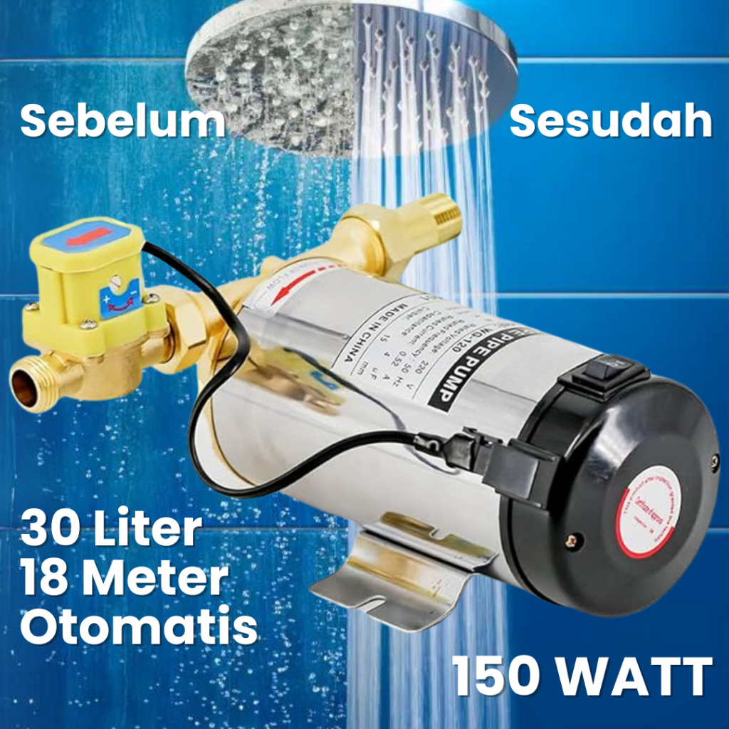 Jual Pompa Dorong Air Kran 150 Watt Pompa Penambah Tekanan Air Kran ...