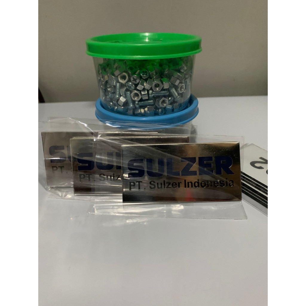 Jual name plate panel / Name Tag stainless Ukuran Custom | Shopee Indonesia