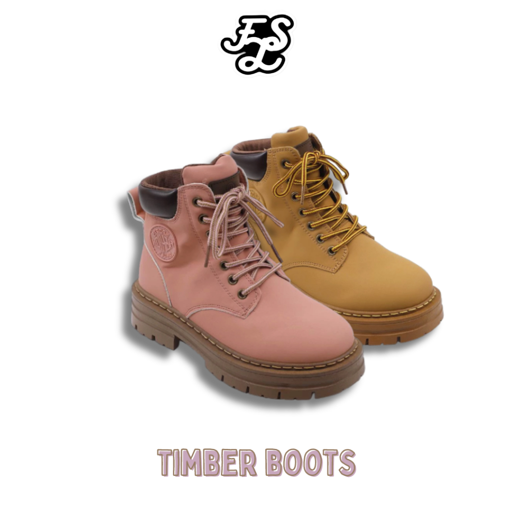 Jual LUMMYSHOP Timber Boots Wanita Sepatu Boots Trendy dengan Bahan ...