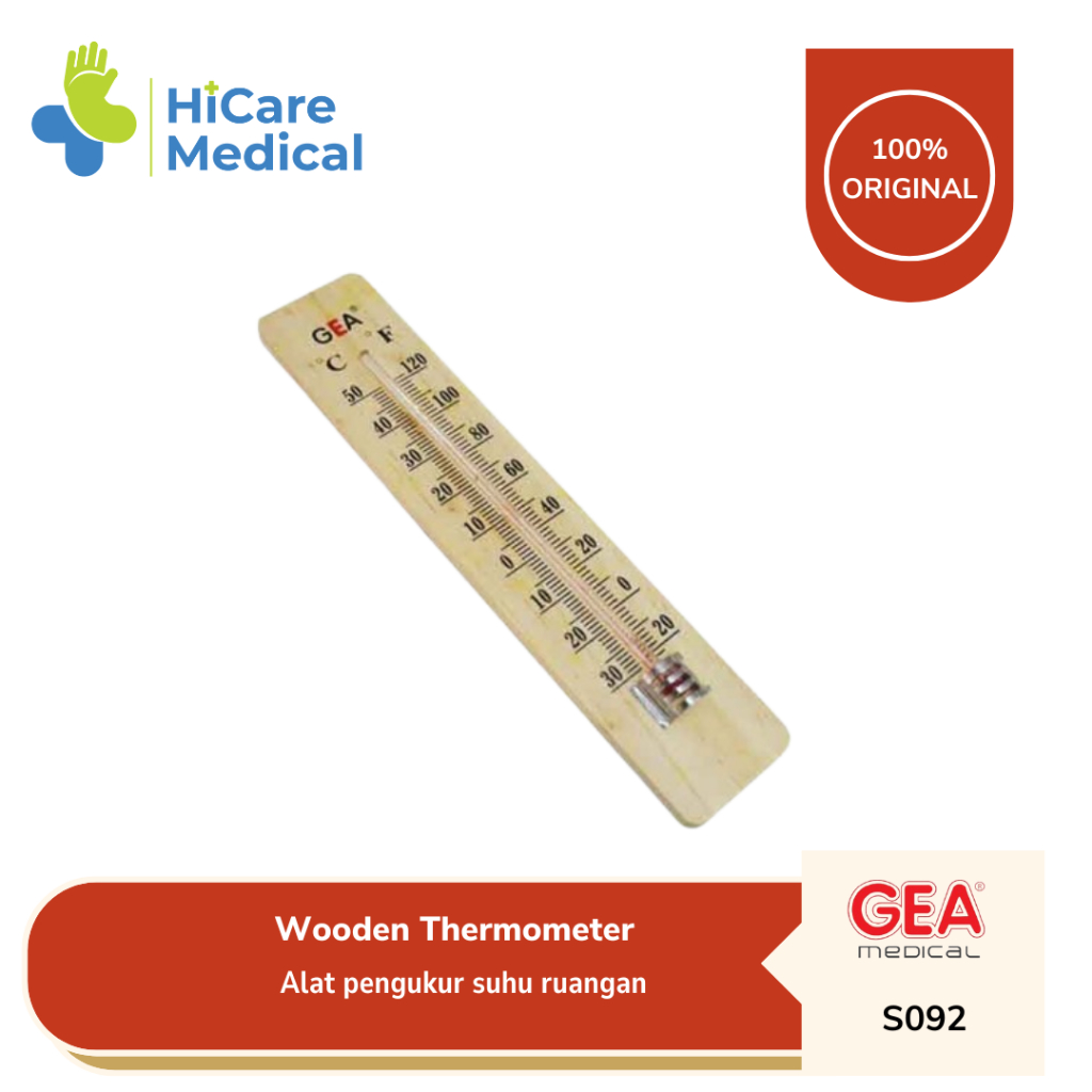 Jual Thermometer Ruangan Dinding Kayu Gea S092 / Wooden Thermometer ...