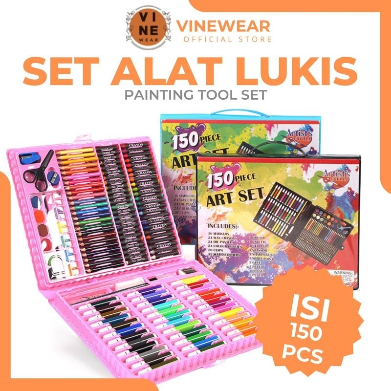 Jual Alat Lukis Art set Isi 150 Pcs Pensil Warna Set Anak Crayon ...