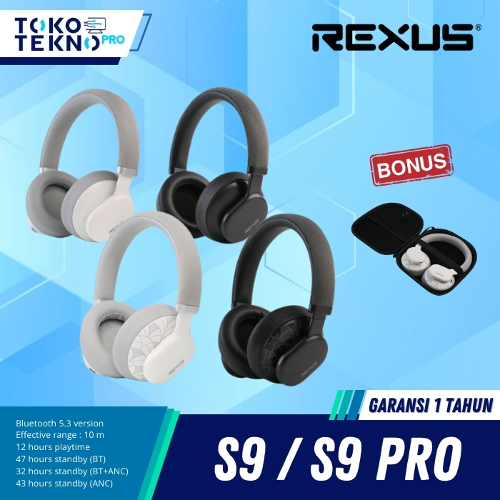 Jual Rexus S9 / S9 Pro Wireless Bluetooth Headphone With ANC Garansi Resmi | Shopee Indonesia