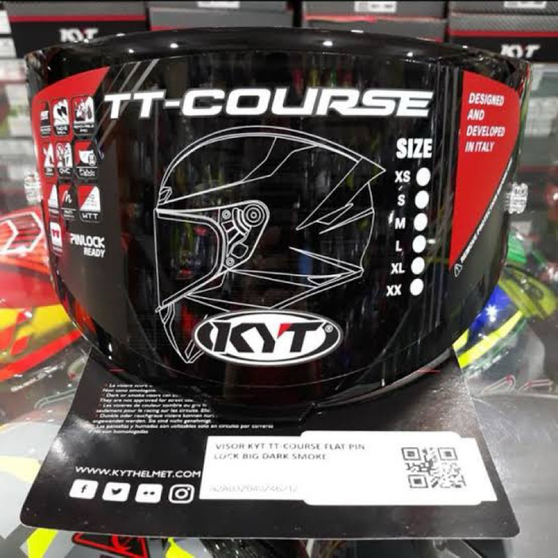 Jual VISOR KYT TT COURSE FLAT PINLOCK READY DARK SMOKE (ORIGINAL KYT ...