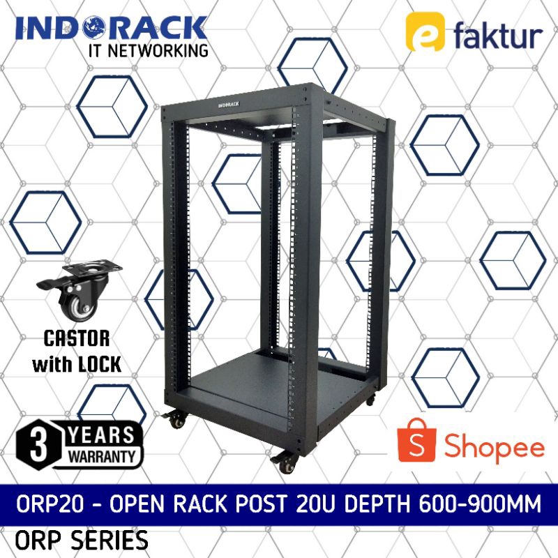 Jual ORP20 Open Rack Post 20U Depth 600-900mm INDORACK Rak Server ...