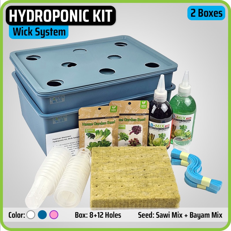 Jual Paket Pemula Hidroponik Lengkap, Hydroponic Kit Wick System, 2 ...