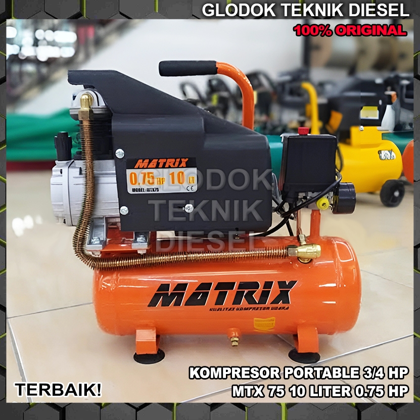 Jual Matrix Kompresor Angin 3/4 HP 10 Liter MTX 75 0.75 HP Air ...