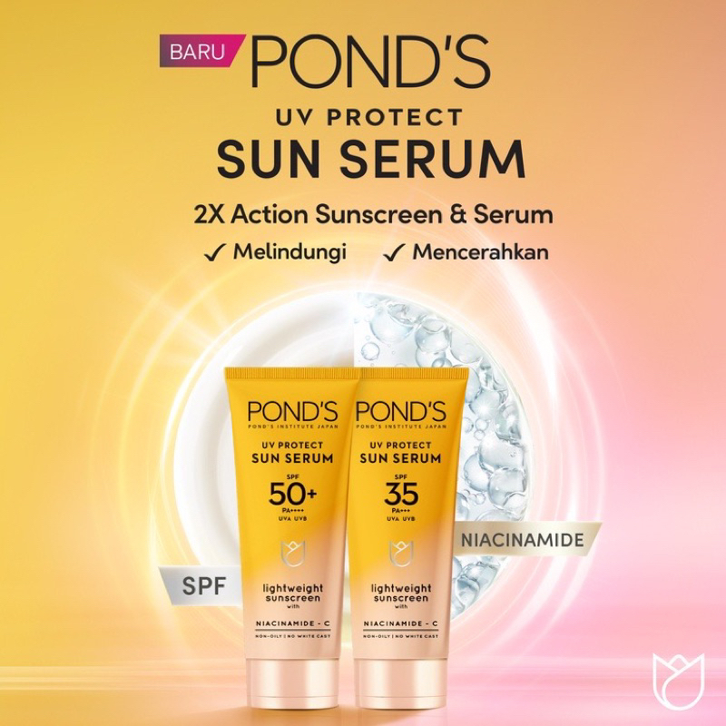 Jual Pond's UV Protect Sun Serum SPF 35 / SPF 50+ PA+++ UVA UVB Lightweight Sunscreen With ...