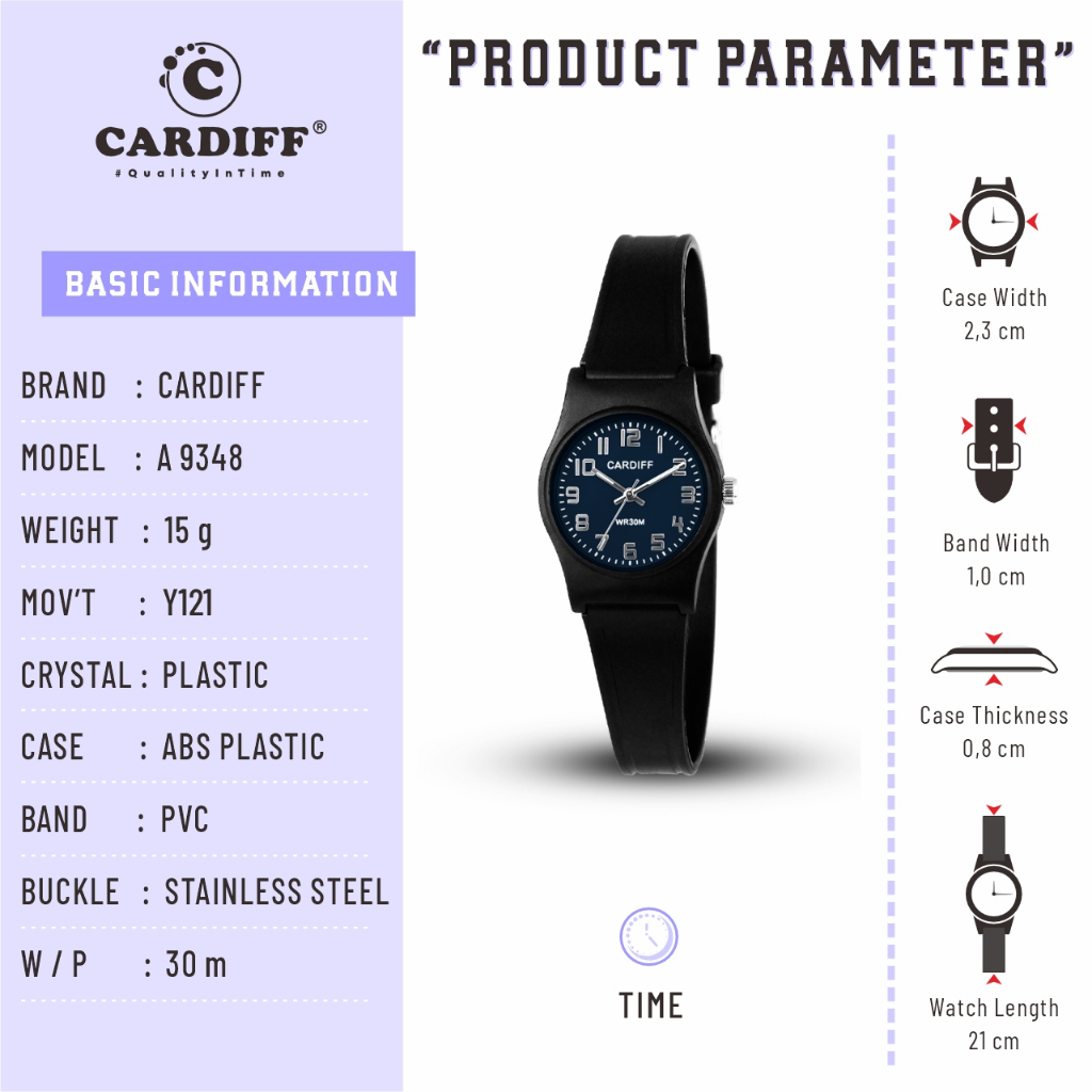 Jual CARDIFF Analog A 9348 Jam Tangan Casual Cewek Water Resist ...