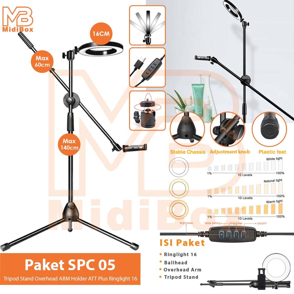 Jual Boom Arm Overhead Tripod Midio SPC05 Tripod Plus Ringlight Midio ...