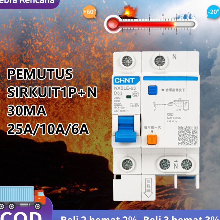 Jual Fy MCB RCBO 6A 1A 16A 2A 25A 32A ELCB DPNL TPNL 23 V 1 P N ...