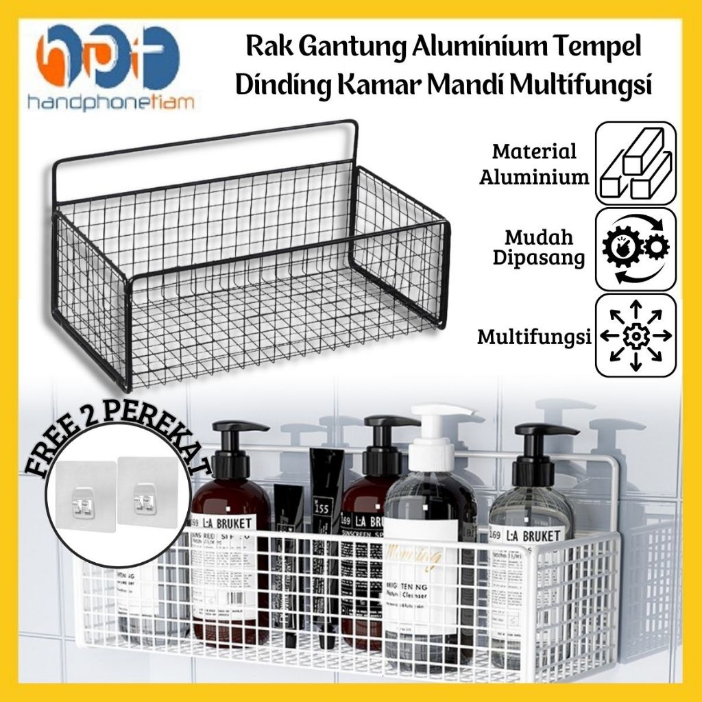 Jual Rak Gantung Kamar Mandi Aluminium Organizer / Wall-Mounted Storage ...