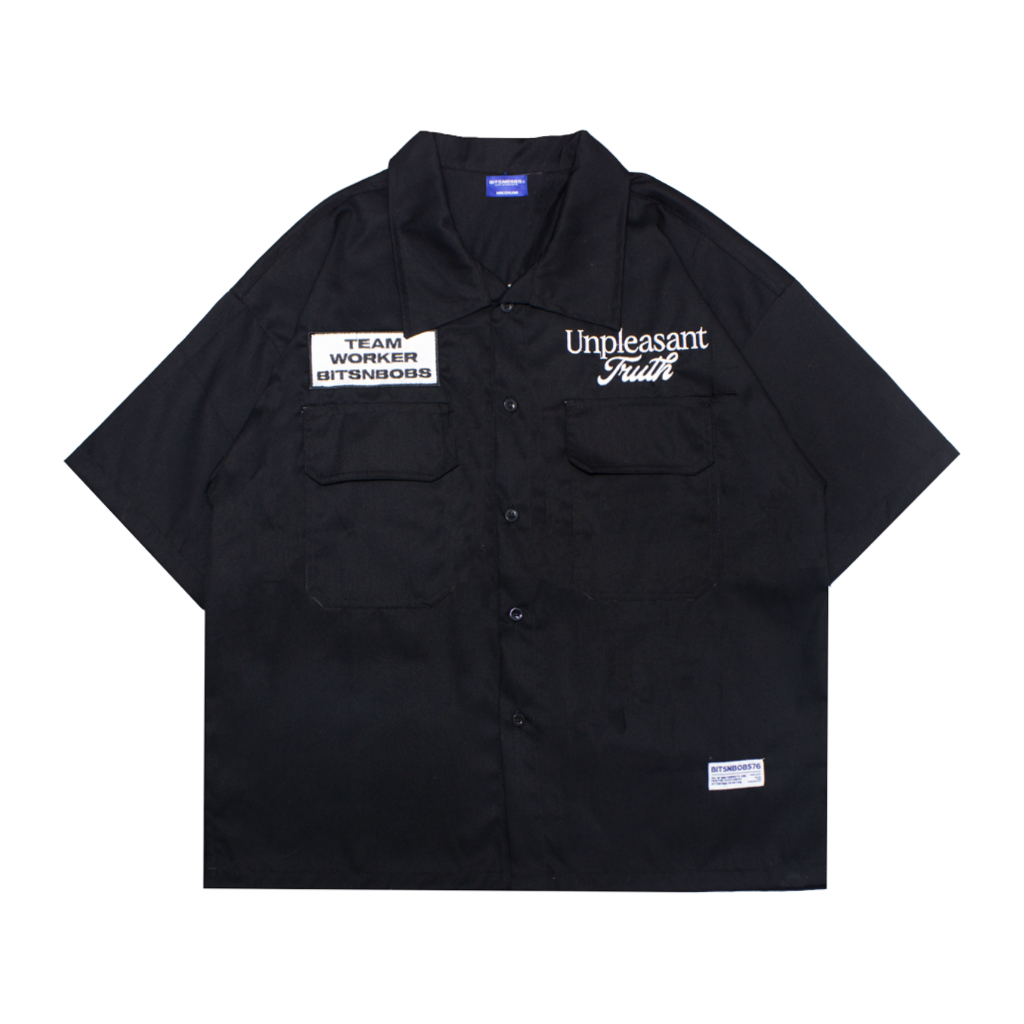 Jual Bitsnbobs76 WorkShirt Boxy Jansen Black | Porsha Work Shirt Boxy ...