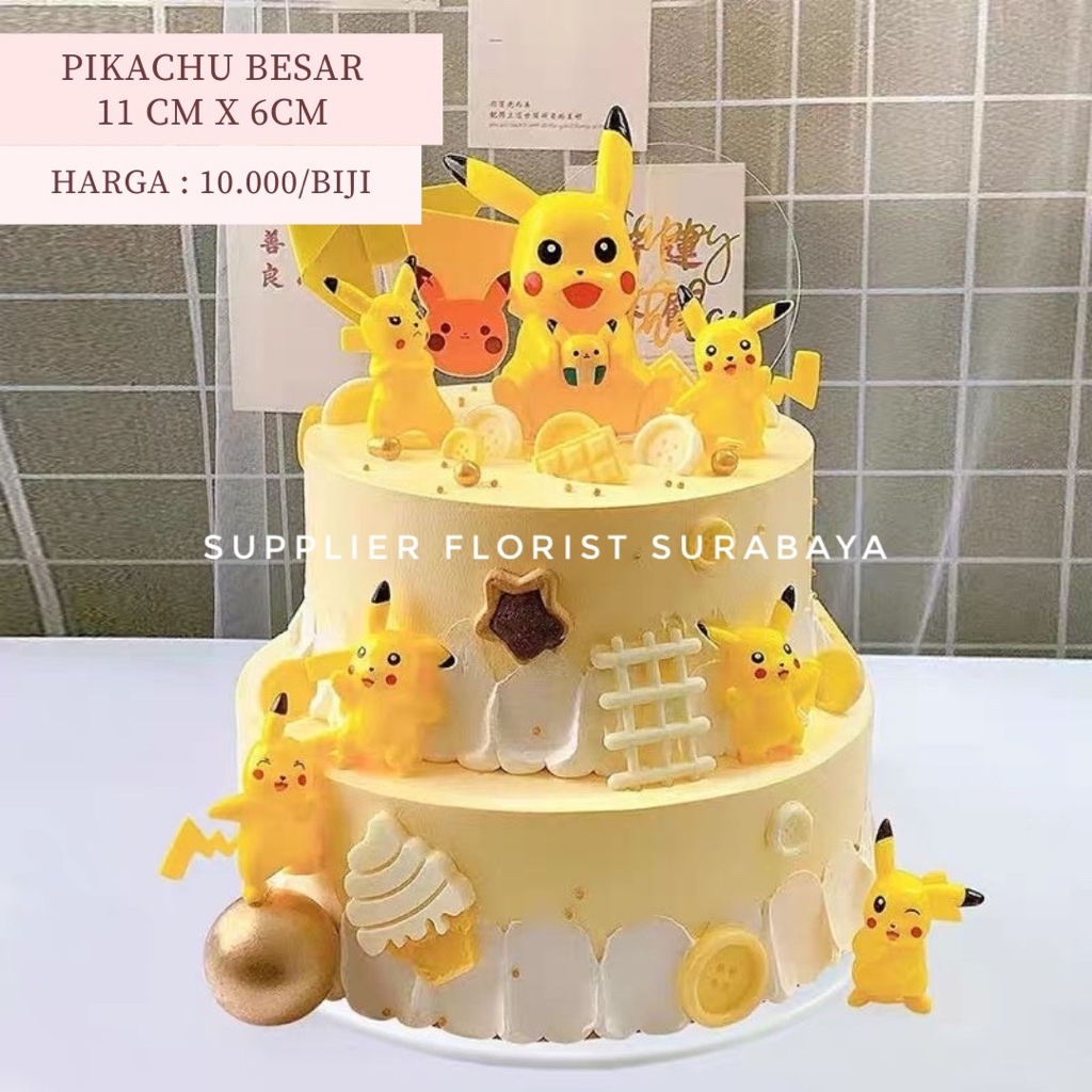 Jual [1 SET ISI 6] MINIATUR KUE TART PIKACHU KUNING BAHAN PLASTIK ...