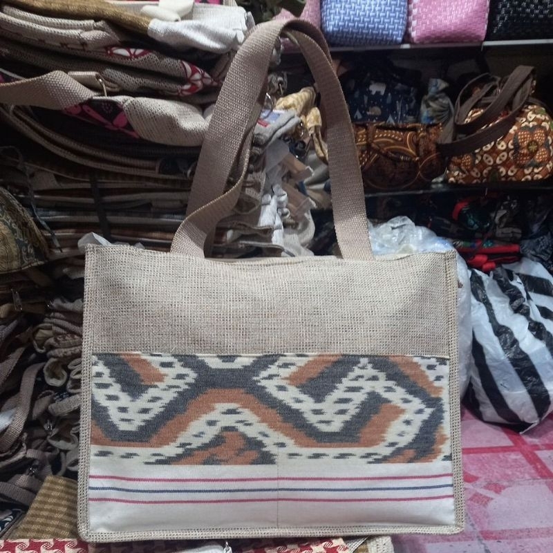 Jual Tas tote laptop goni tenun mendatar | Shopee Indonesia