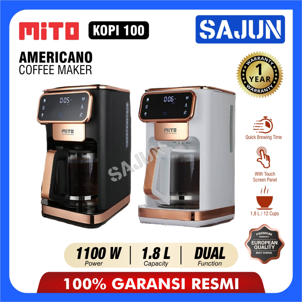 Jual MITO Coffee Maker Digital 1.8L KOPI-100 Mesin Kopi Double Heating ...