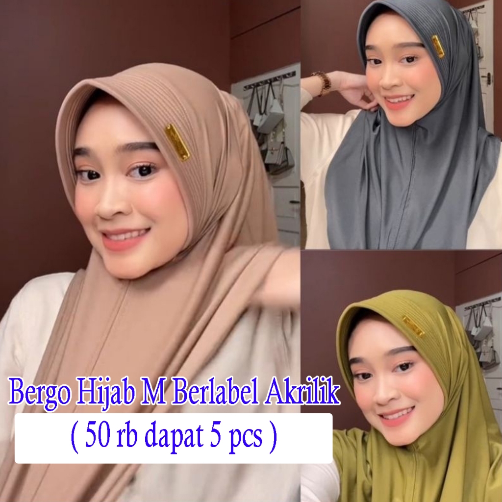 Jual (50rb dapat 5 pcs) BERGO HAMIDAH SIZE M LABEL BESI BY ADA HIJAB ...