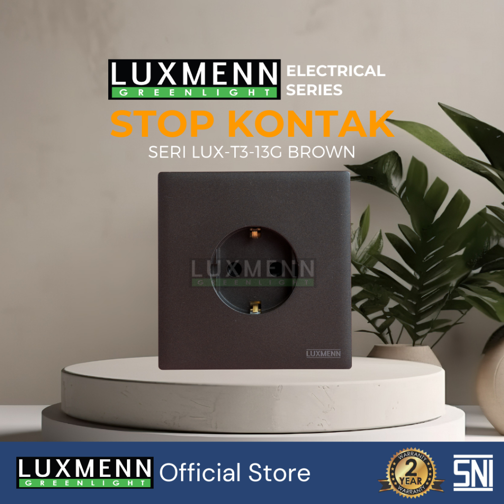 Jual Luxmen Stop Kontak Brown, Seri LUX-T3-13G | Shopee Indonesia