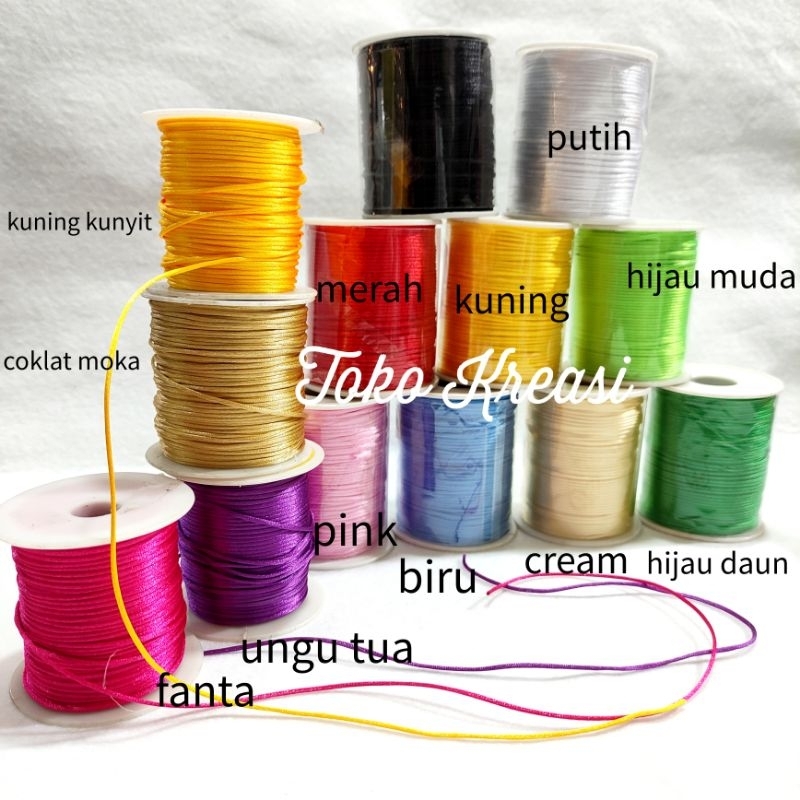 Jual (Per meter) Tali Satin - Tali Simpul Cina - Tali RRT Polos 1 mm ...