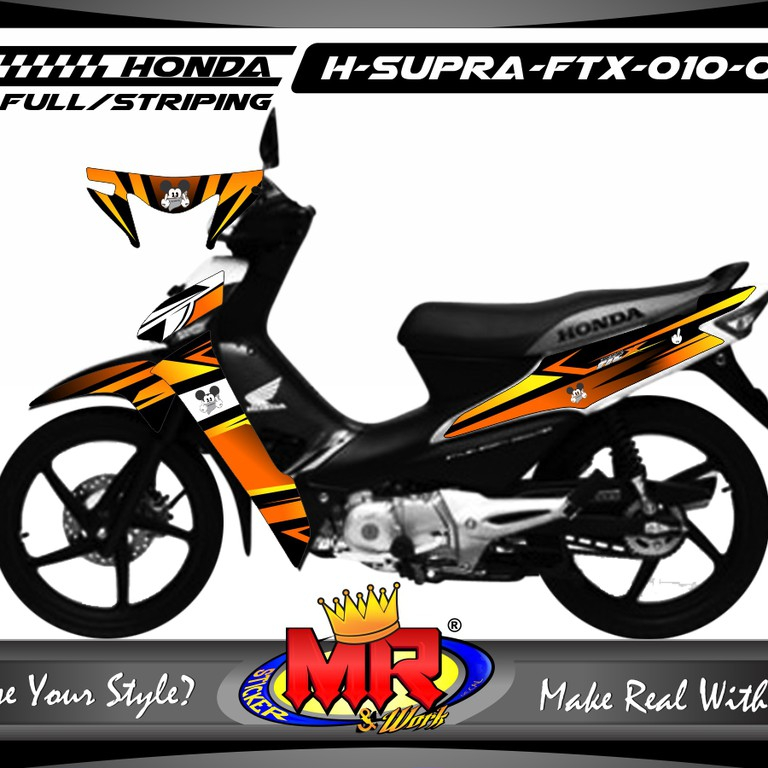 Jual Stiker motor decal Honda Supra Fit X Striping Variasi Simpel ...