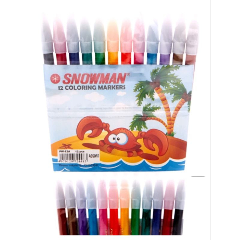 Jual SNOWMAN Spidol Warna 12 pcs | Shopee Indonesia