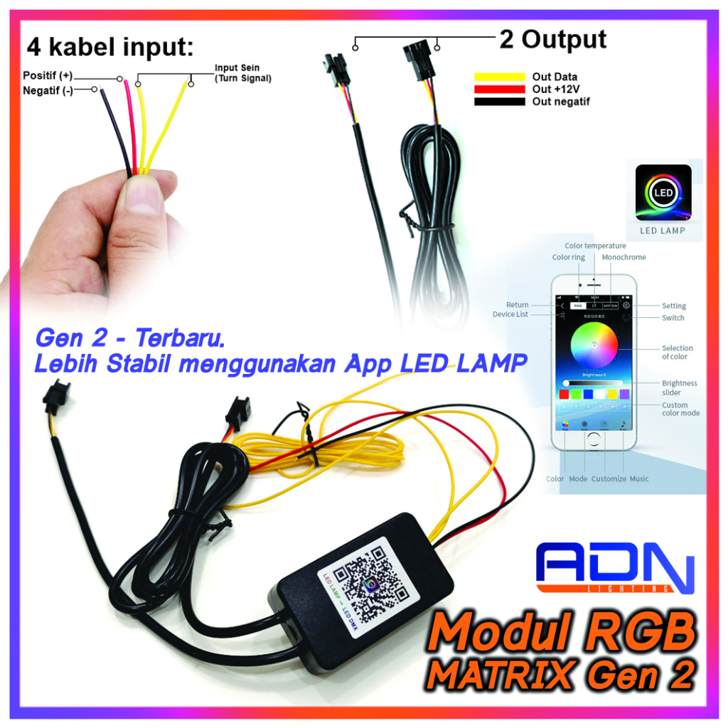 Jual Modul Controller Smart RGB Matrix Running WS2815 WS2812 12V ADN ...