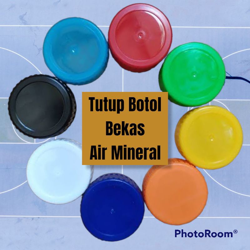 Jual Tutup botol air mineral bekas warna merah biru hijau kuning putih ...