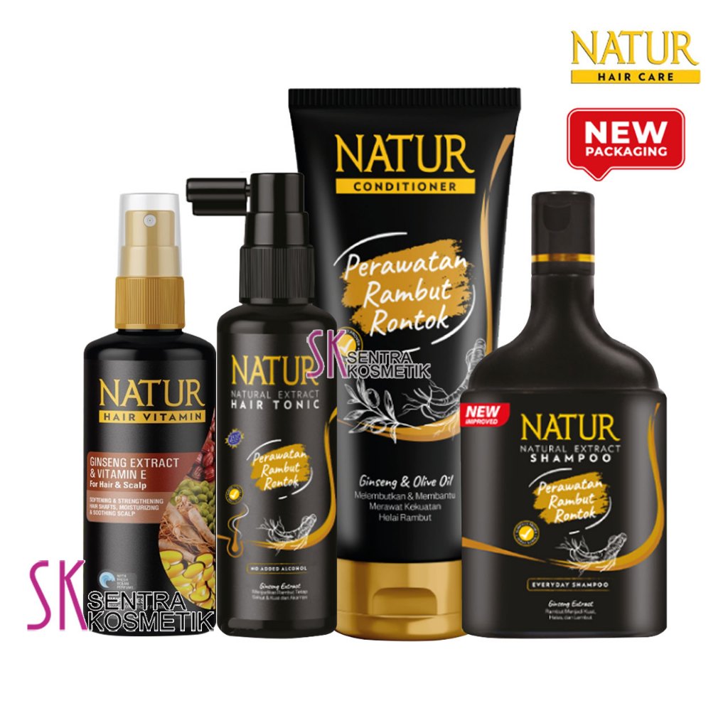 Jual Paket Perawatan Rambut Rontok NATUR Hair Fall Treatment Ginseng ...