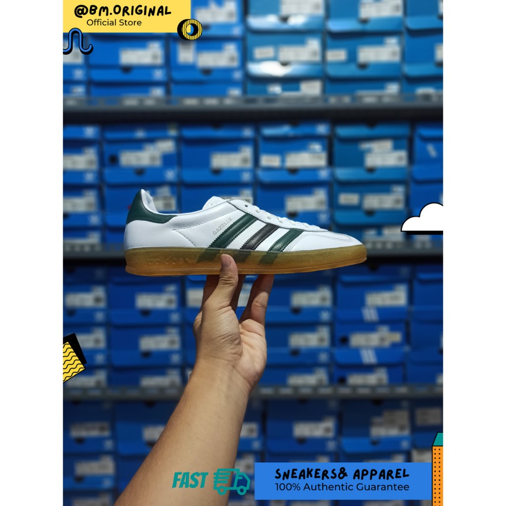 Jual Adidas Gazelle Indoor Cloud White Collegiate Green Core Black ...