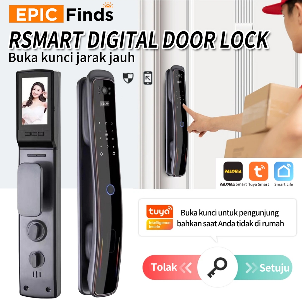 Jual Epic Finds Kunci pintu digital Smart Fingerprint Doorlock Card Digital Code Security ...