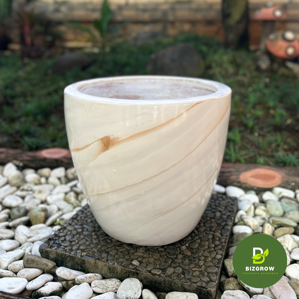 Jual Pot Marmer Glossy Ukuran D30 T26 | Pot Porselen 30cm | Vas Marmer ...