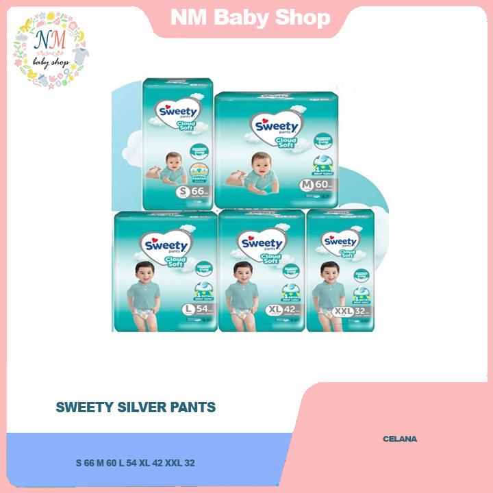 Jual SWEETY SILVER PANTS S66 M60 L54 XL42 XXL32 COMFORT CELANA POPOK ...