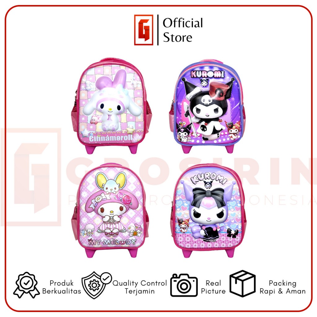 Jual Grosirinaja Official Tas Ransel Trolly Anak 3D PAUD Tas Anak Sekolah Troli Dorong Motif ...