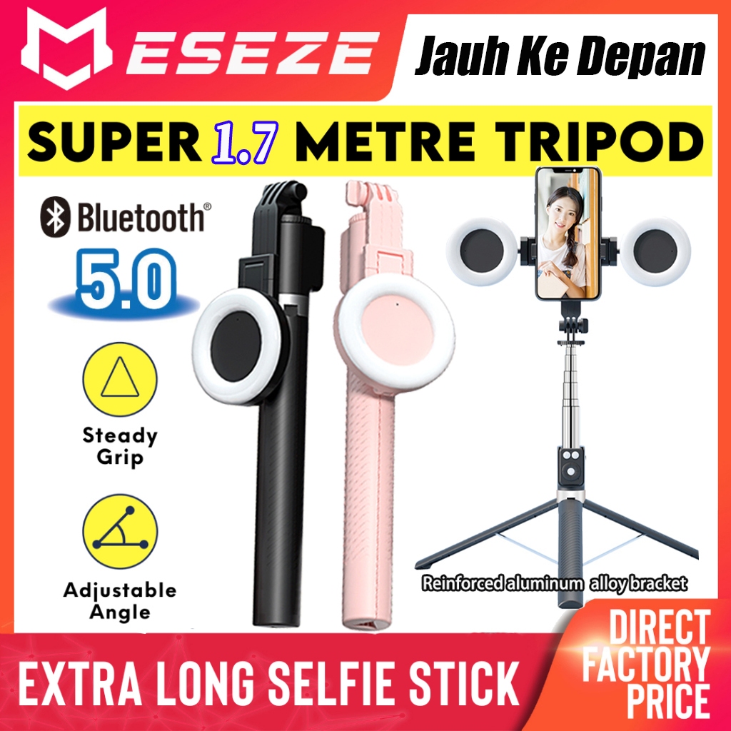Jual Eseze 170CM Tongsis Selfie Stick Tripod HP Bluetooth Remote ...