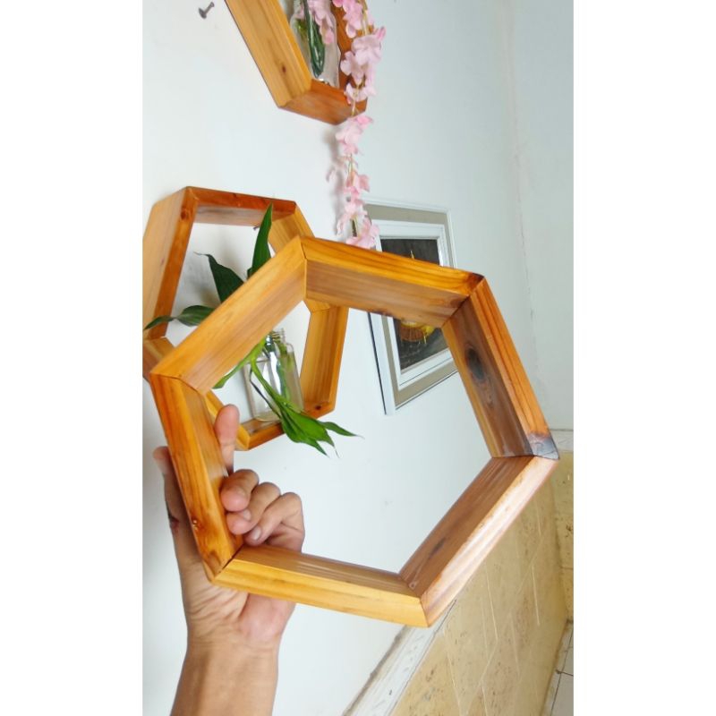 Jual rak dinging hexagonal 6 sudut 3 pcs | Shopee Indonesia