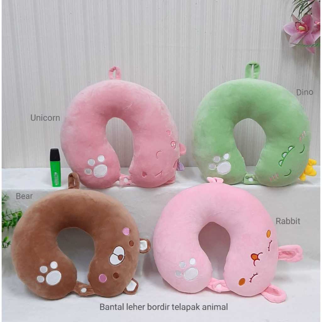 Jual NEW!! Bantal Leher Bordir Telapak Animal Cute Size 30cm Boneka ...