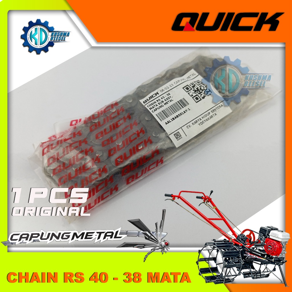 Jual CHAIN RS 40 - 38 MATA CAPUNG METAL - RANTAI GARDAN - TRAKTOR ...