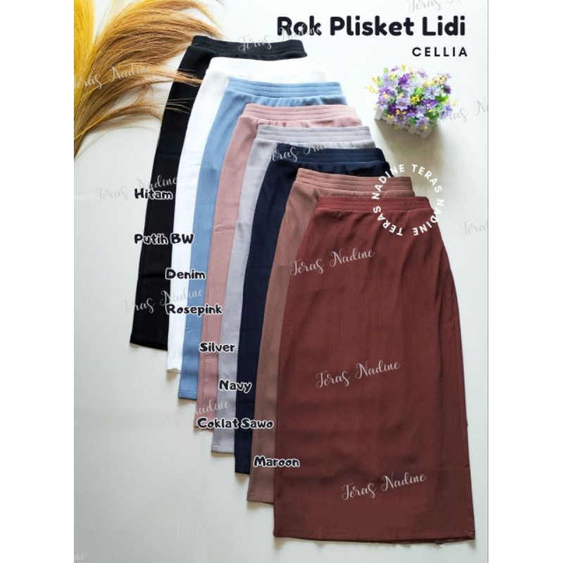 Jual Rok Span Plisket Lidi CELLIA 1991 | Rok Kerja Formal Span Panjang ...