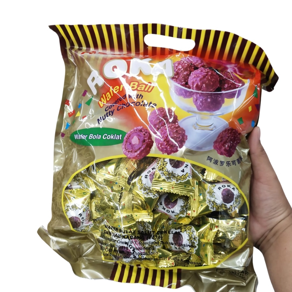 Jual Roka Apollo 300gr Wafer Ball Coklat Bola Nutty Chocolate Kemasan ...