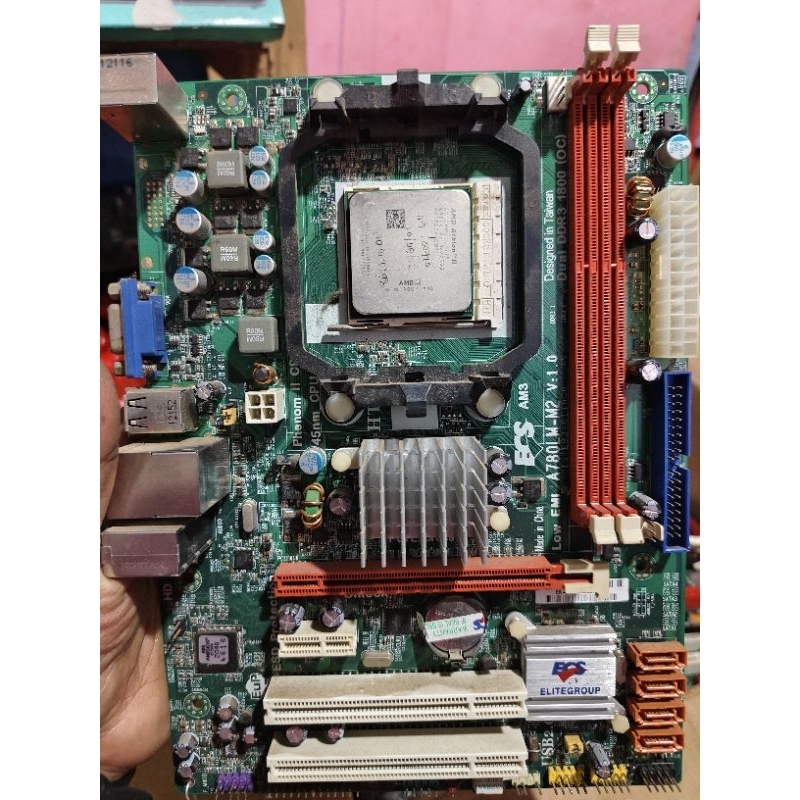 Jual Motherboard ECS Socket AM3+Phenom II X260+RAM 2gb | Shopee Indonesia
