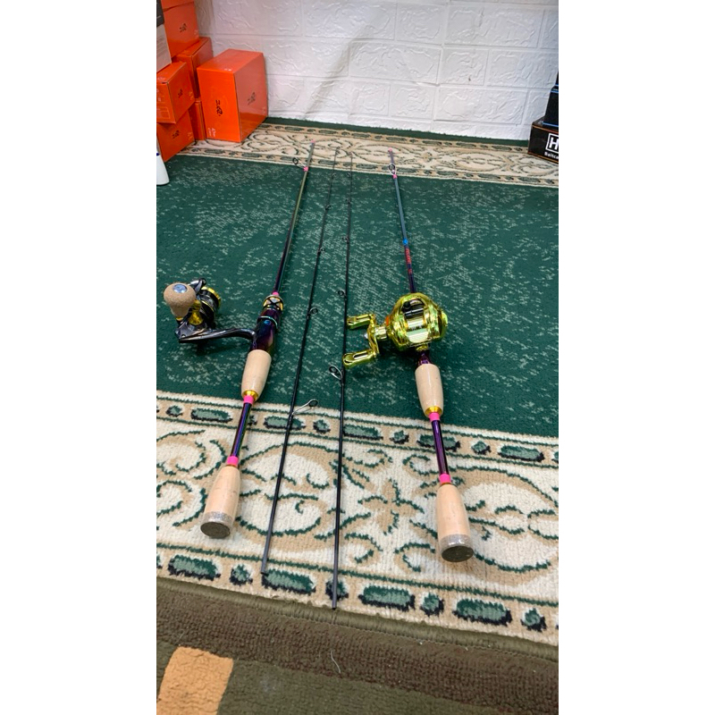 Jual Joran UL solid carbon set reel bc cliker dan spining | Shopee ...