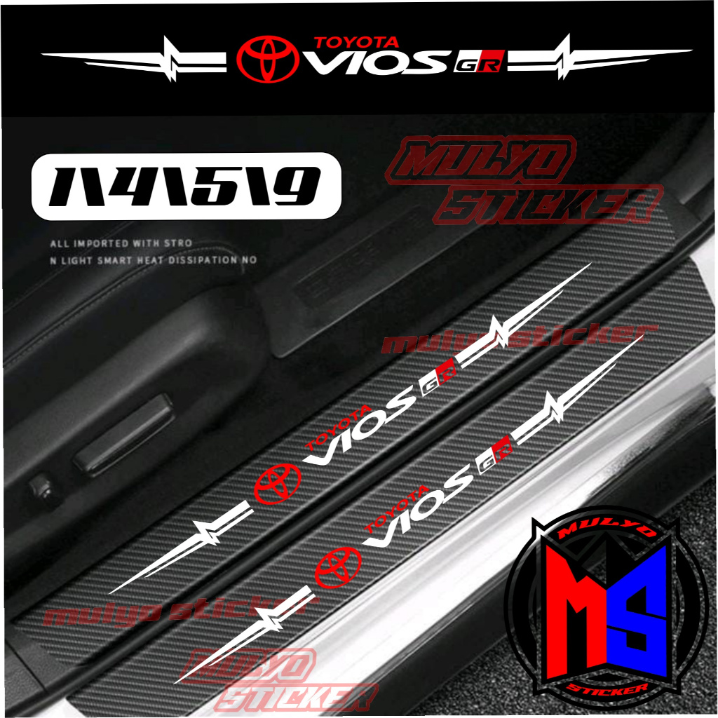 Jual sticker stiker vios karbon fiber pelindung mobil toyota vios 9pcs ...