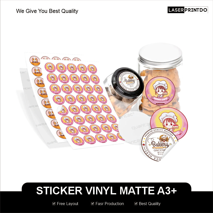 Jual Cetak Label Stiker VINYL MATTE Print & Cut / Cetak Sticker Label ...