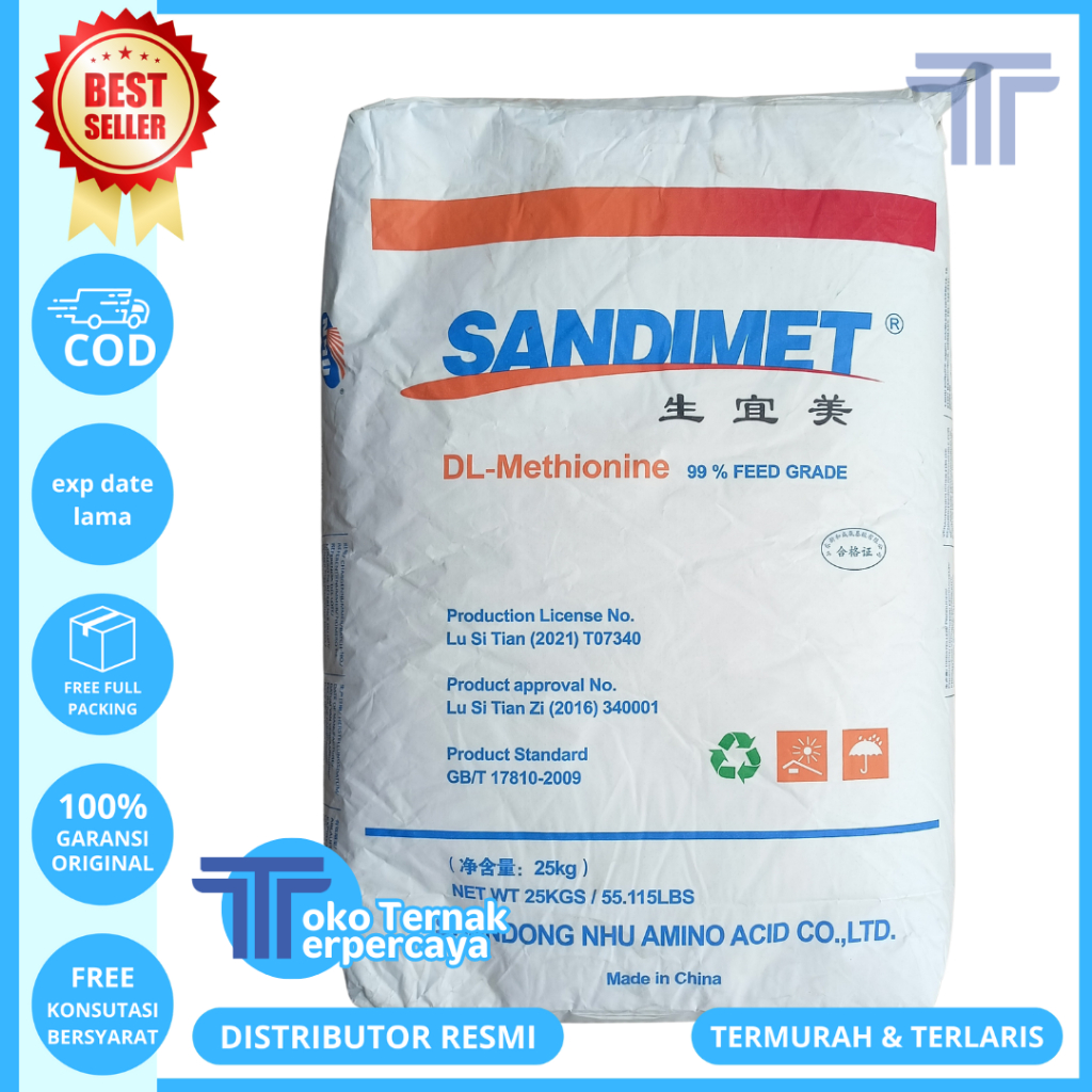 Jual METHIONINE 25KG - DL METHIONIN SANDIMET 1 SAK 25 KG - METIONIN ...