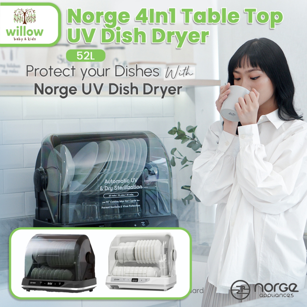 Jual Dish Dryer - Norge 4In1 Table Top UV Dish Dryer 52L | Shopee Indonesia
