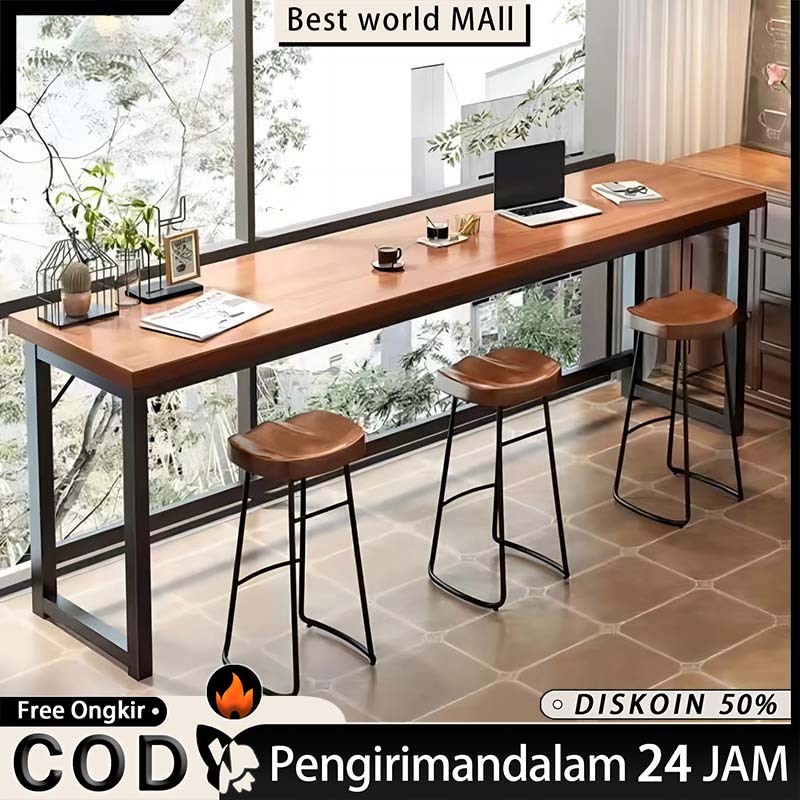 Jual (kayu padat)Meja Cafe 180CM Meja Makan Minimalis Meja Kopi Teras ...