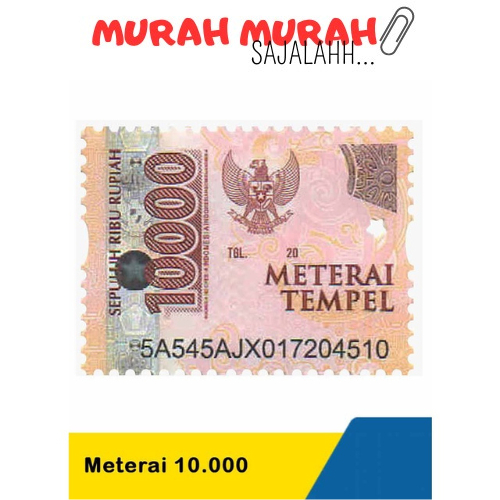 Jual Materai Tempel 10000 / Meterai 10.000 / 10rb / 10ribu/ 10k | Shopee Indonesia