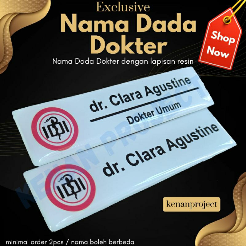 Jual Nama Dada Dokter / Name Tag Dokter IDI / Nama Dada Dokter / Nama ...