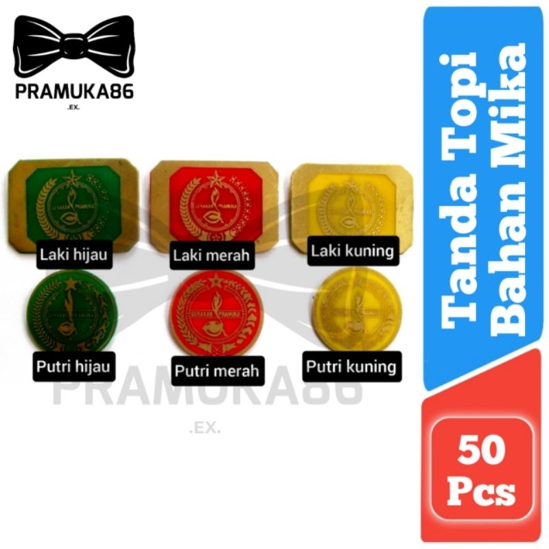 Jual (50pcs) Pin Tanda Topi Pramuka Baret & Boni Bahan Mika Putra ...